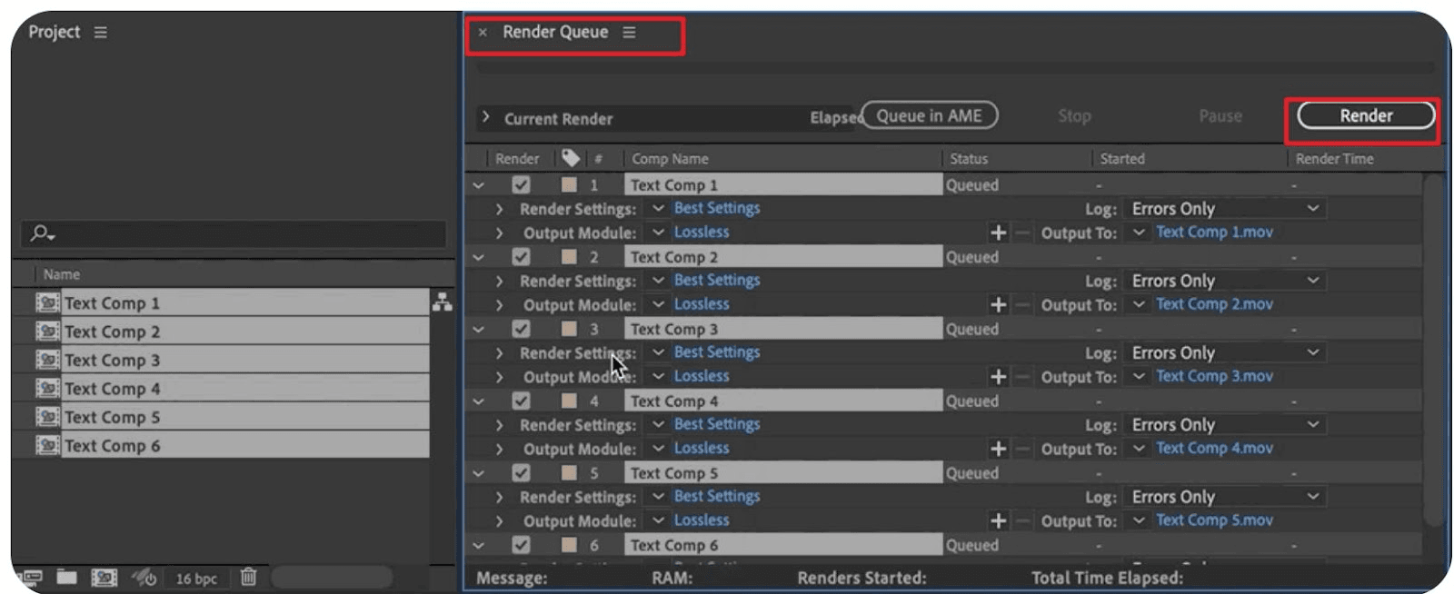 after effects render settings after effects render settings